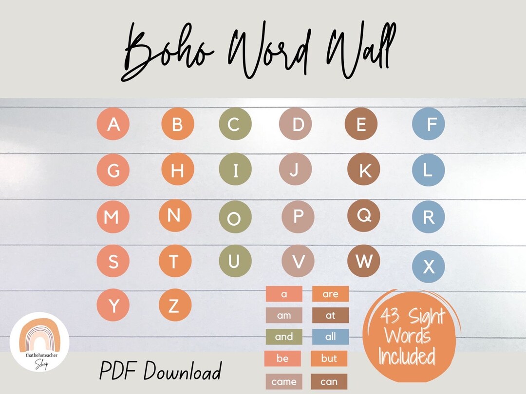 Boho Classroom Word Wall - Etsy