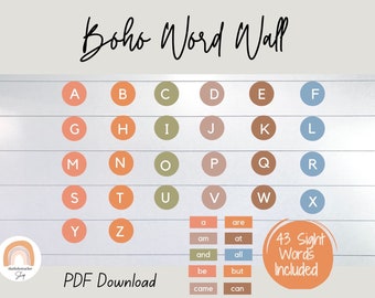 Editable Word Wall | Dolch Sight Words | Sight Words | Soft Boho - Etsy UK