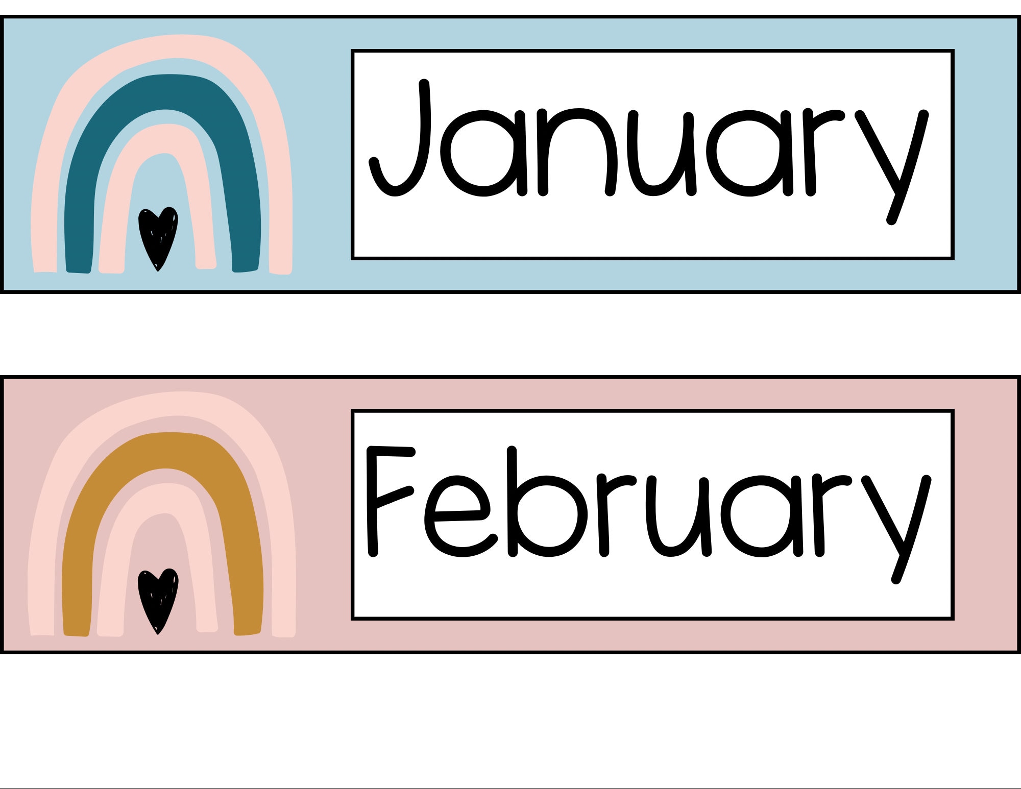 EDITABLE Printable Boho Rainbow Calendar, Classroom Decor, Classroom ...