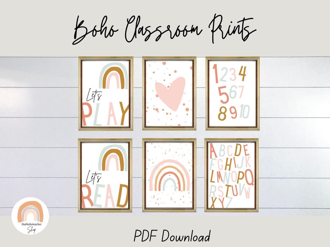 Printable Wall Art, Set of 6 Classroom/playroom Kids Posters - Etsy