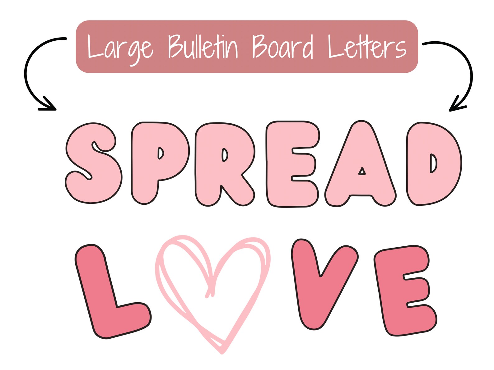 SPREAD LOVE, Valentines Day Bulletin Board Kit EDITABLE Heart Name ...