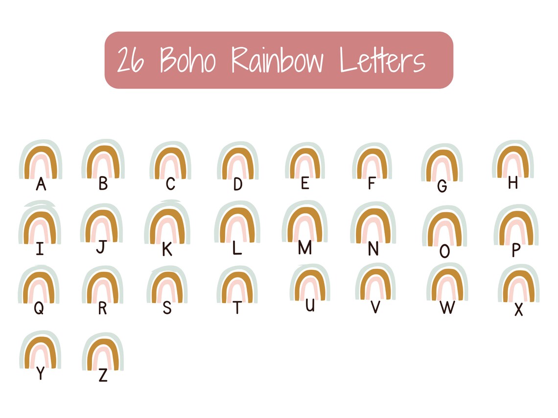 Boho Rainbow Classroom Word Wall - Etsy