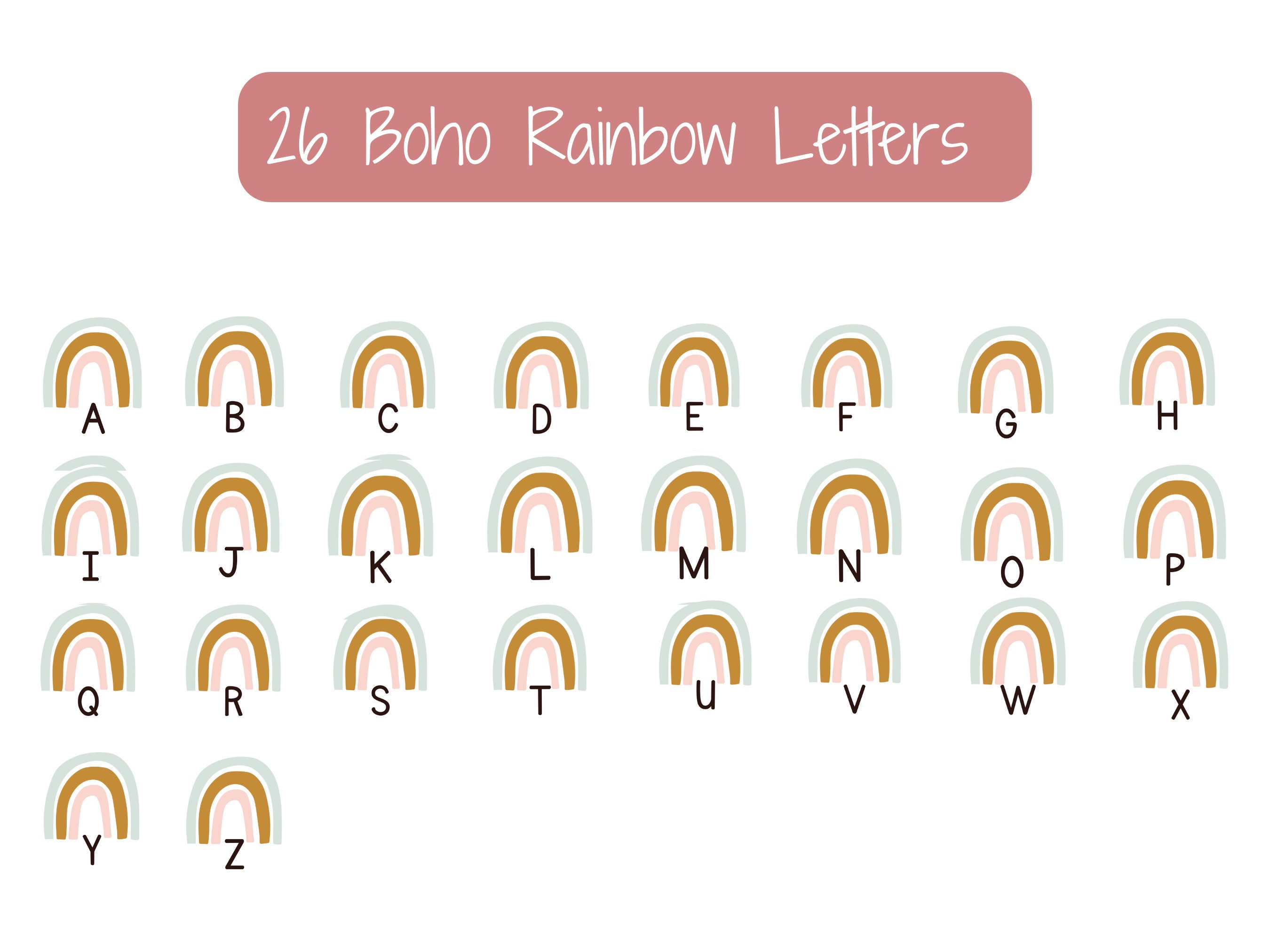 Boho Rainbow Classroom Word Wall - Etsy