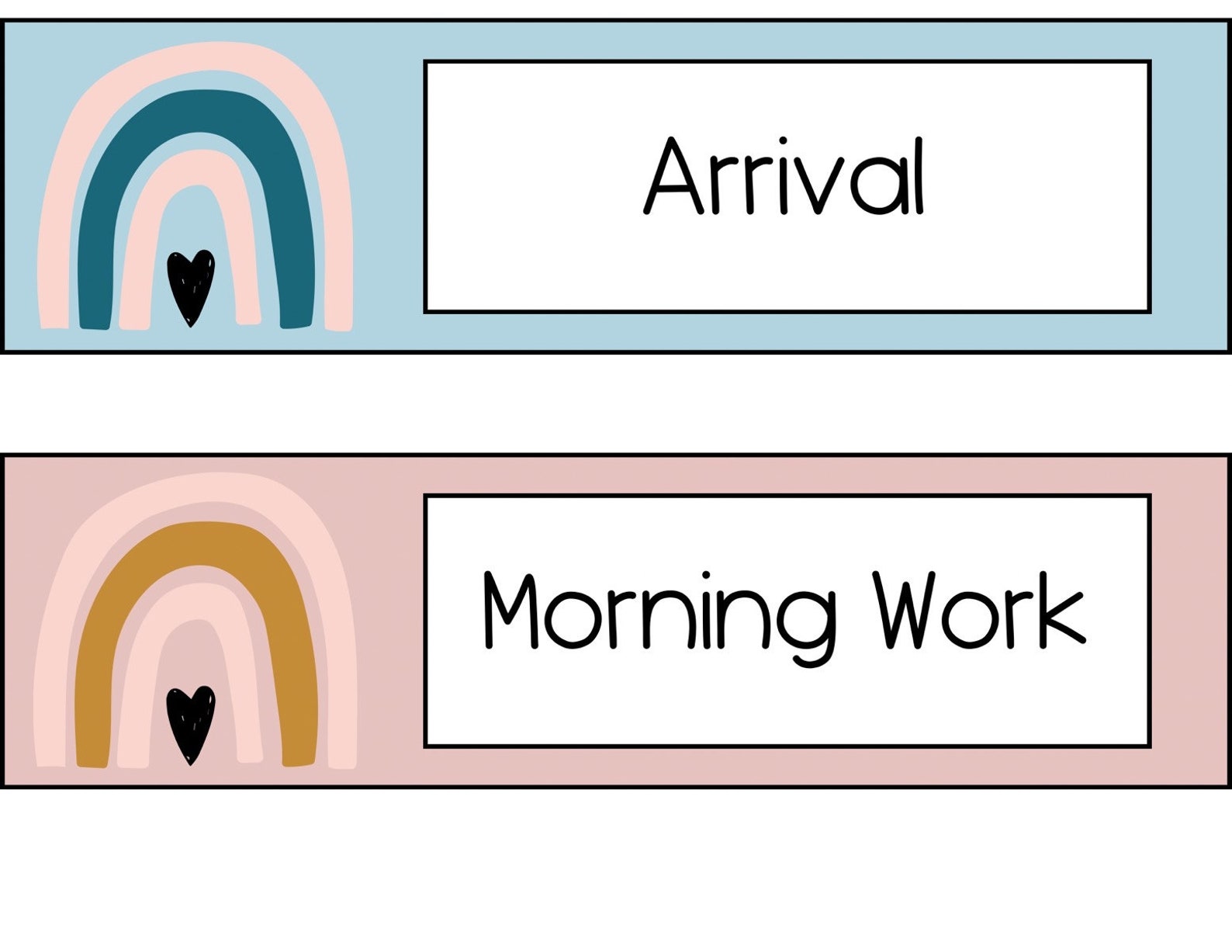 EDITABLE Printable Boho Rainbow Schedule Cards Classroom - Etsy