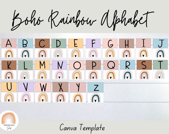 BOHO NEUTRALS Alphabet Posters | Boho Rainbow Classroom Decor - Etsy Canada