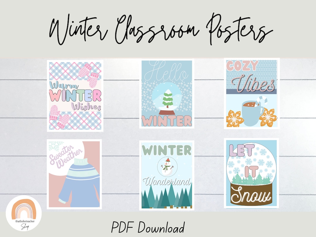 Winter Boho Classroom Posters | Digital Downloads L Boho Teacher ...