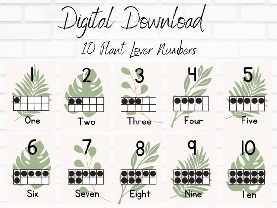 Plant Lover Numbers 1-10 Posters Digital Download - Etsy