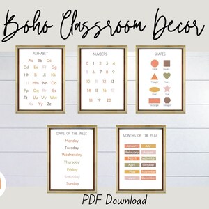 Boho Classroom Decor Bundle • Educational Poster Set • Homeschool ...