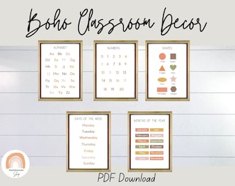 Boho Rainbow Classroom Affirmations Digital Downloads L - Etsy