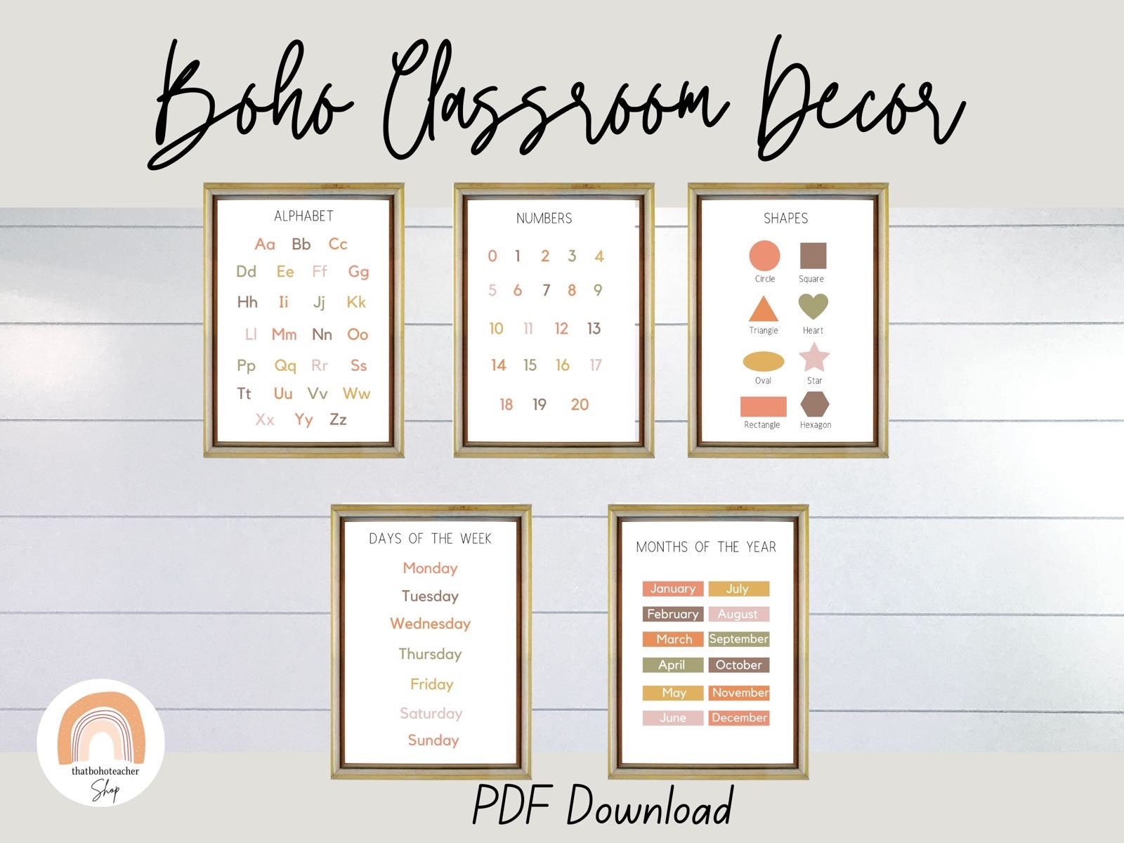 Boho Classroom Decor Bundle • Educational Poster Set • Homeschool ...