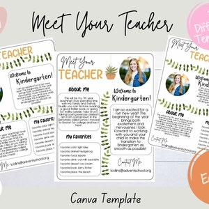 Editable Boho Plant Meet Your Teacher Template, Printable, Back to ...