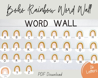 Classroom Word Wall, Sight Words Display, Editable, Rainbow - Etsy