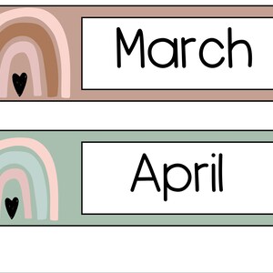 EDITABLE Printable Boho Rainbow Calendar, Classroom Decor, Classroom ...
