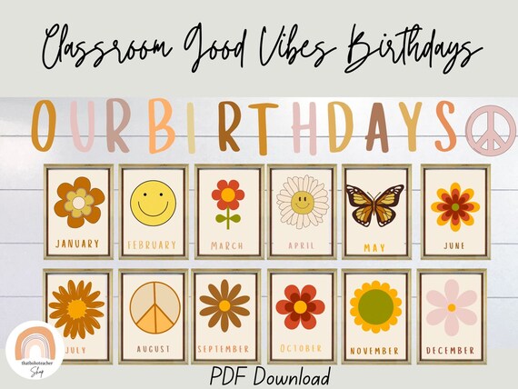 Good Vibes Class Birthdays Printable Posters Birthday - Etsy Australia