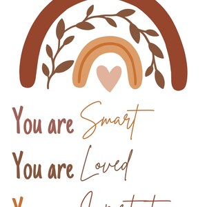 Printable Boho Rainbow Inspirational Posters, Classroom Decor, Class ...