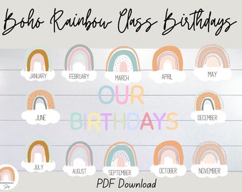 Boho Rainbow Birthday Display Classroom - Etsy