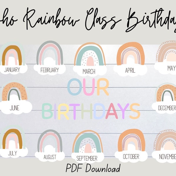 Classroom Birthday Chart - Etsy