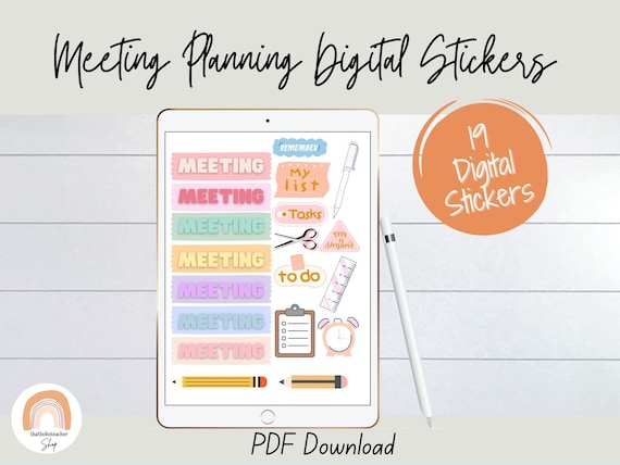 Digital Planer Meeting Stickers INCLUDES 19 STICKERS - Etsy