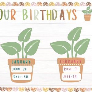 Class Birthdays Printable Posters, EDITABLE Birthday Bulletin Board Kit ...