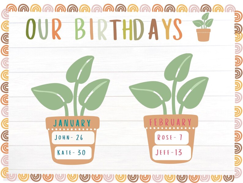 Class Birthdays Printable Posters EDITABLE Birthday Bulletin - Etsy
