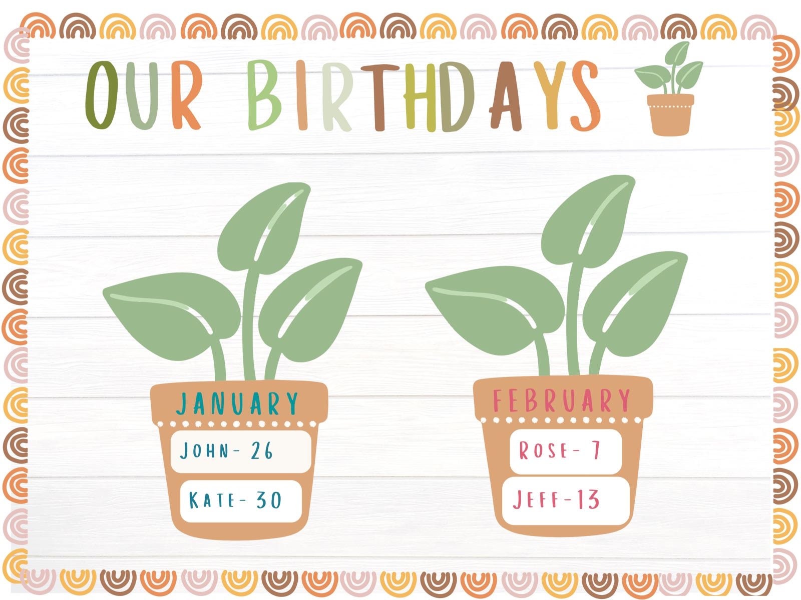 Class Birthdays Printable Posters EDITABLE Birthday Bulletin - Etsy