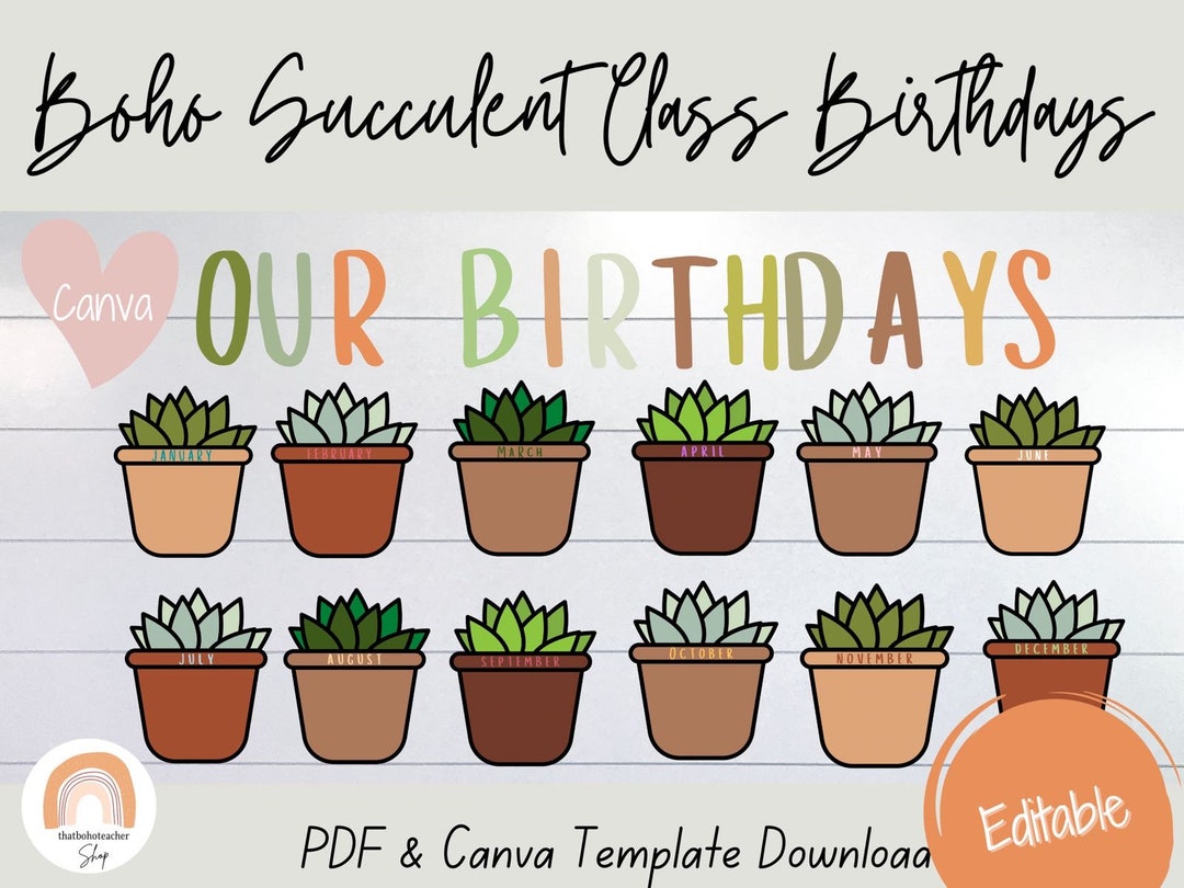 Class Birthdays Printable Posters, EDITABLE Birthday Bulletin Board Kit ...