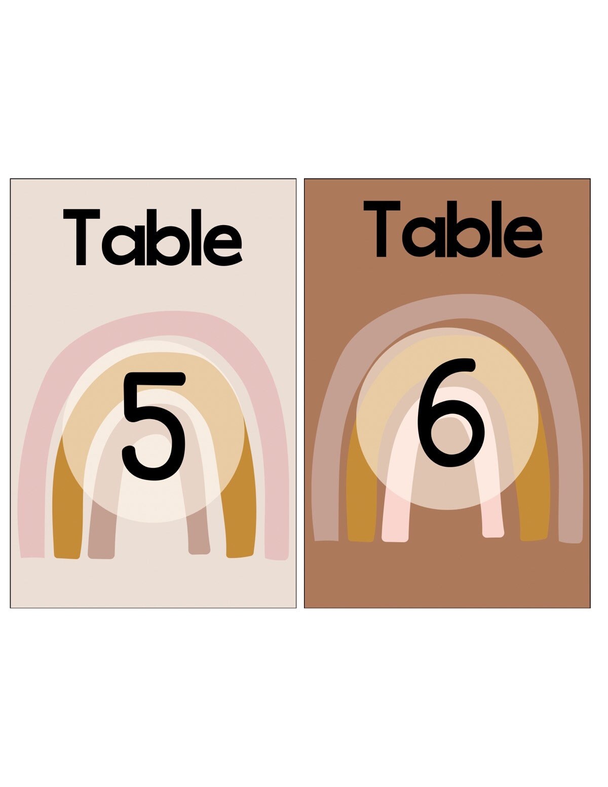 Boho Rainbow 4x6 Table & Group Labels Editable Boho - Etsy