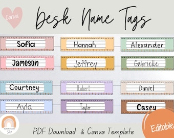 Editable Name Tags / Retro Theme Classroom / Groovy 70s Style - Etsy