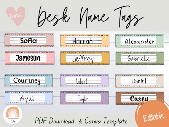 Classroom Desk Name Tags EDITABLE - Etsy