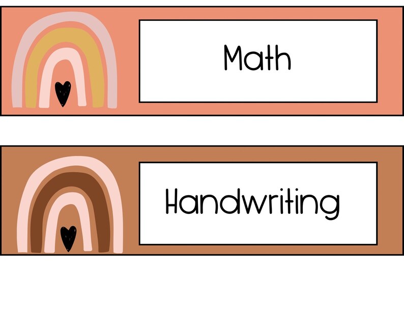 EDITABLE Printable Boho Rainbow Schedule Cards Classroom - Etsy