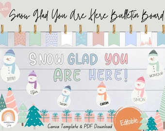 Snowmies, Editable Snowman Bulletin Board Kit - Etsy