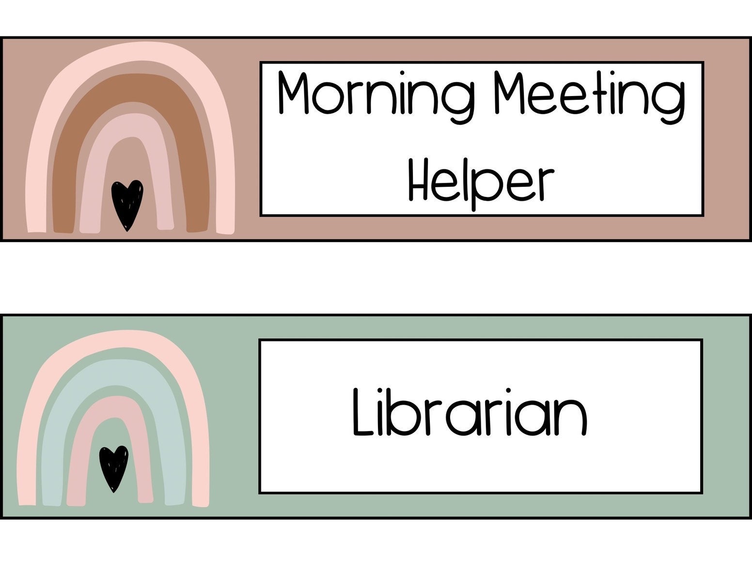 EDITABLE Printable Boho Rainbow Classroom Job Cards, Classroom Decor ...