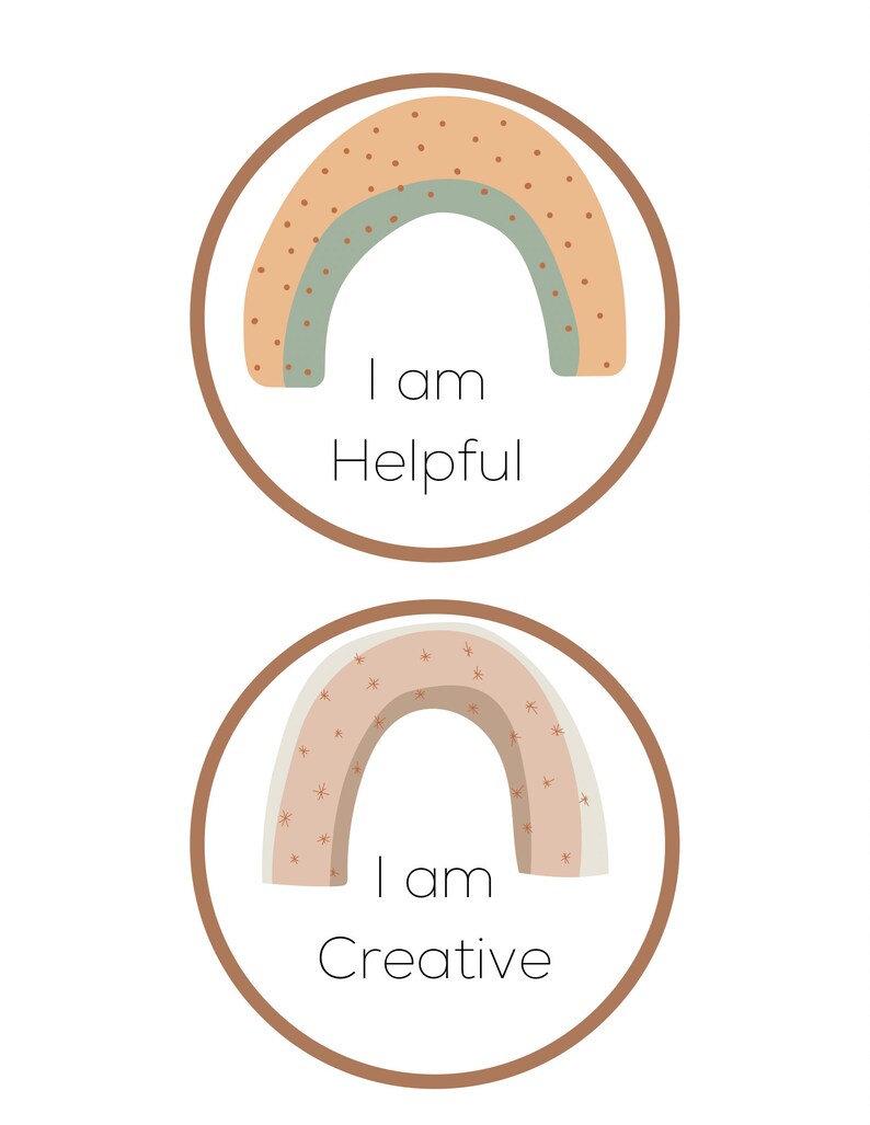 Boho Rainbow Classroom Affirmations Digital Downloads L - Etsy