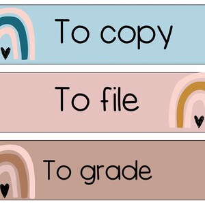 EDITABLE Printable Boho Rainbow Drawer Rolling Cart Labels, Classroom ...