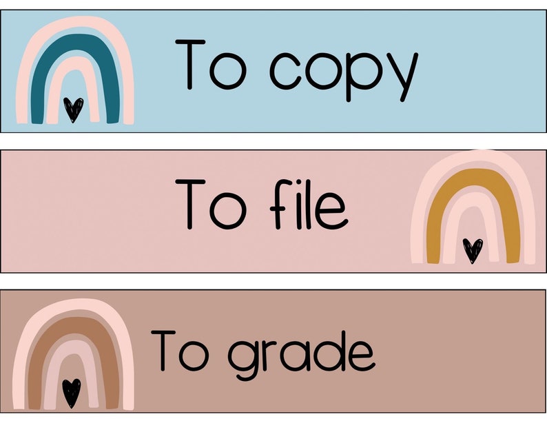 EDITABLE Printable Boho Rainbow Drawer Rolling Cart Labels, Classroom ...