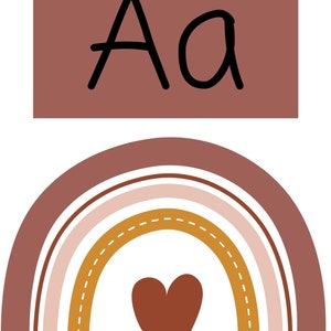 BOHO RAINBOW Alphabet Posters | Neutral Rainbow Classroom Decor ...