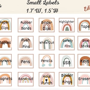 Boho Rainbow Teacher Toolbox Labels - EDITABLE - Etsy