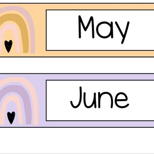 EDITABLE Printable Boho Rainbow Calendar, Classroom Decor, Classroom ...