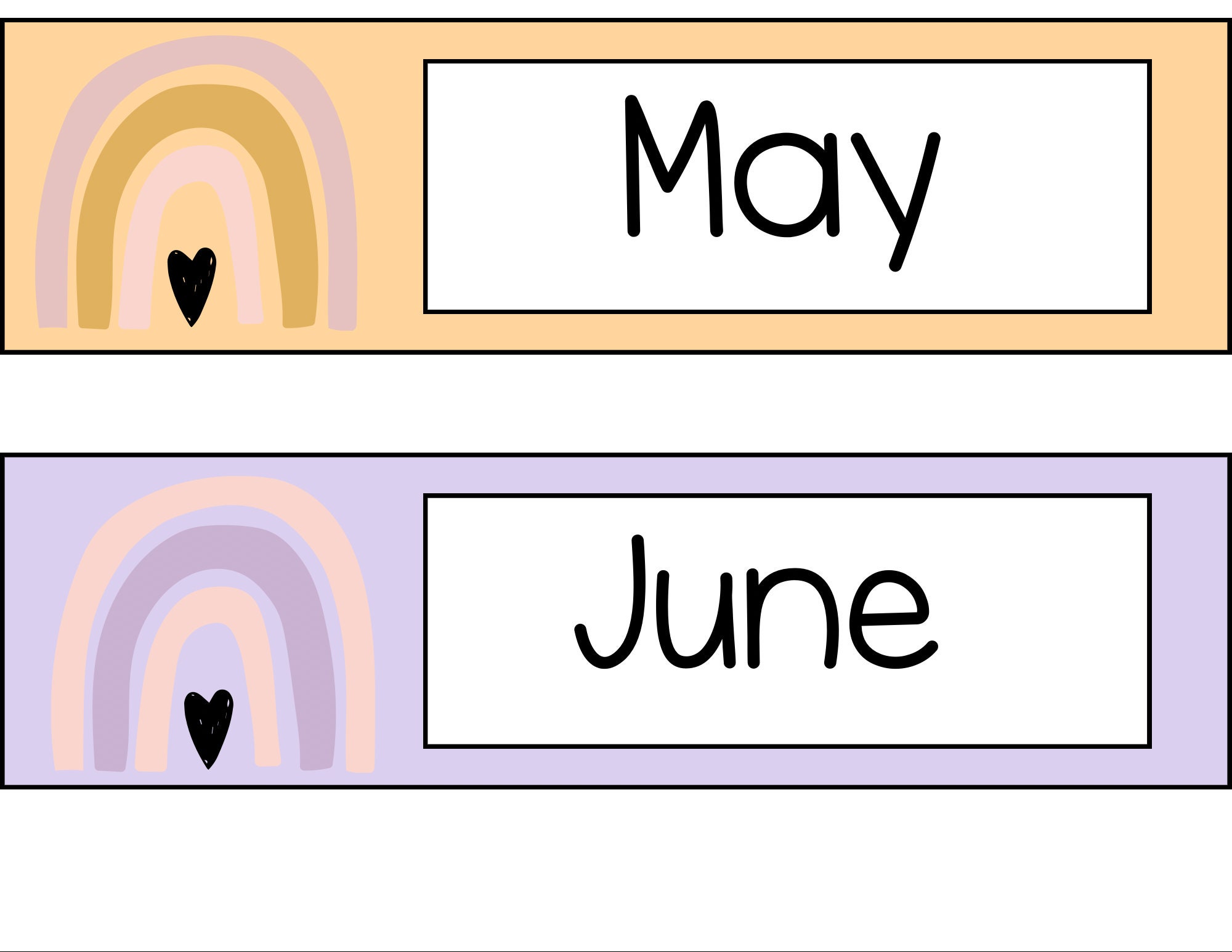 EDITABLE Printable Boho Rainbow Calendar Classroom Decor - Etsy