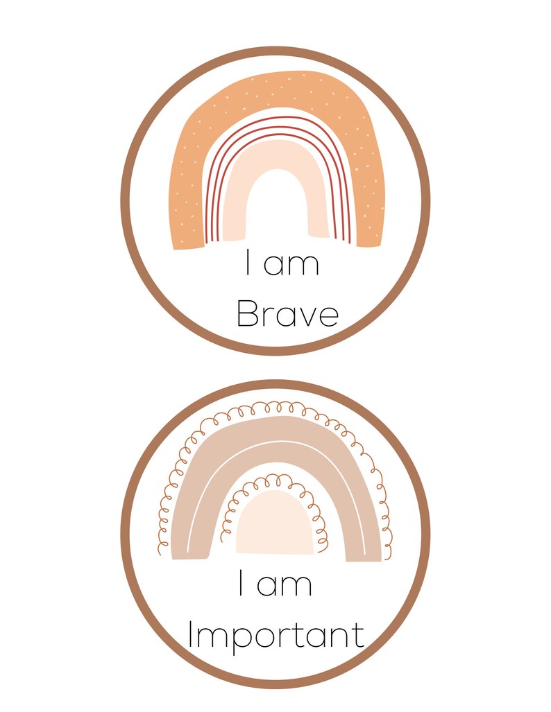 Boho Rainbow Classroom Affirmations Digital Downloads L - Etsy