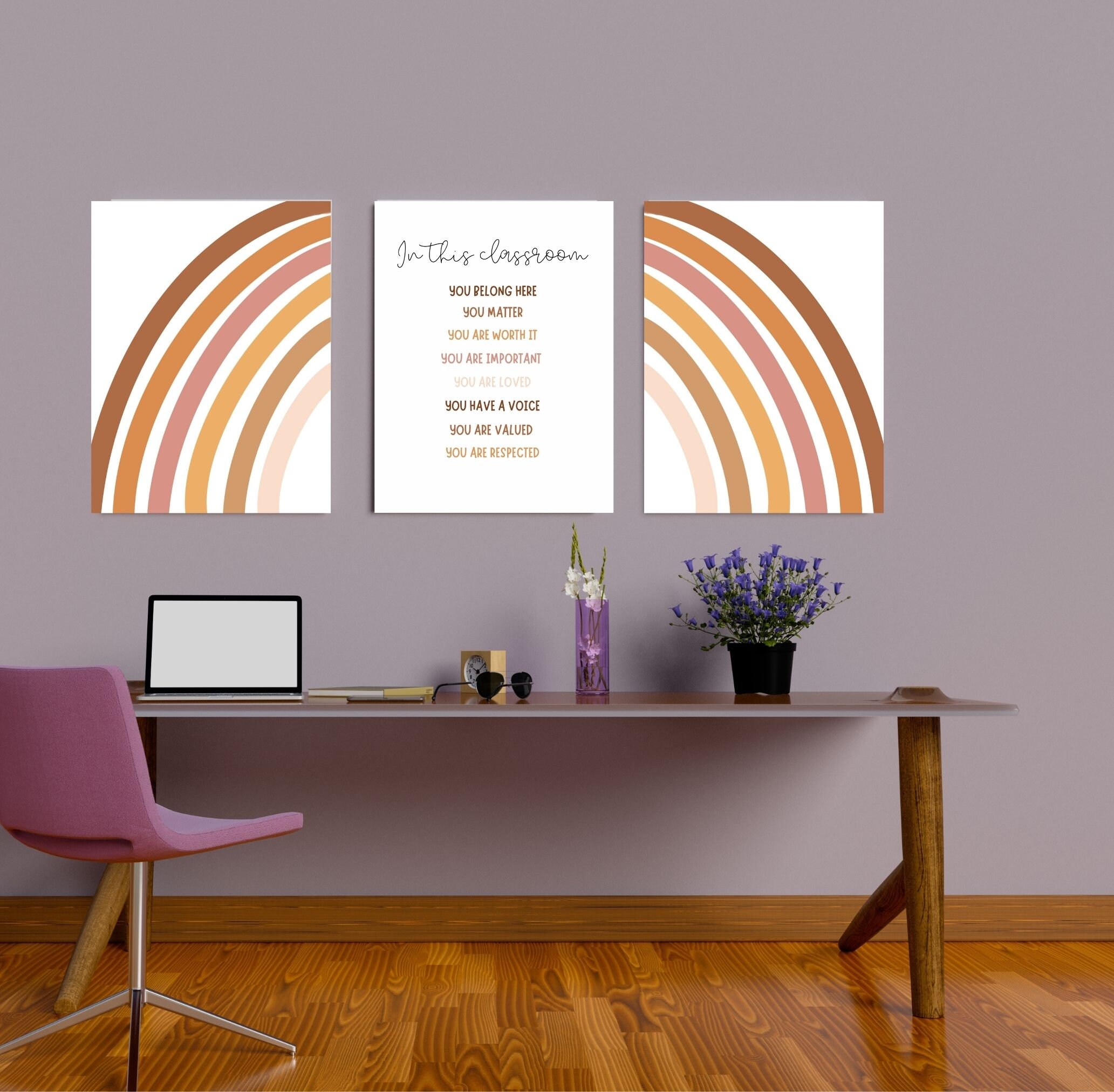 Printable Boho Rainbow Inspirational Poster Classroom Decor - Etsy