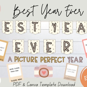 Best Year Ever Bulletin Board Kit, EDITABLE Polarid Name Labels ...