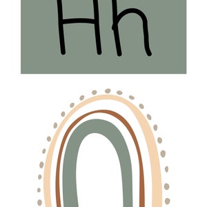 BOHO RAINBOW Alphabet Posters | Neutral Rainbow Classroom Decor ...
