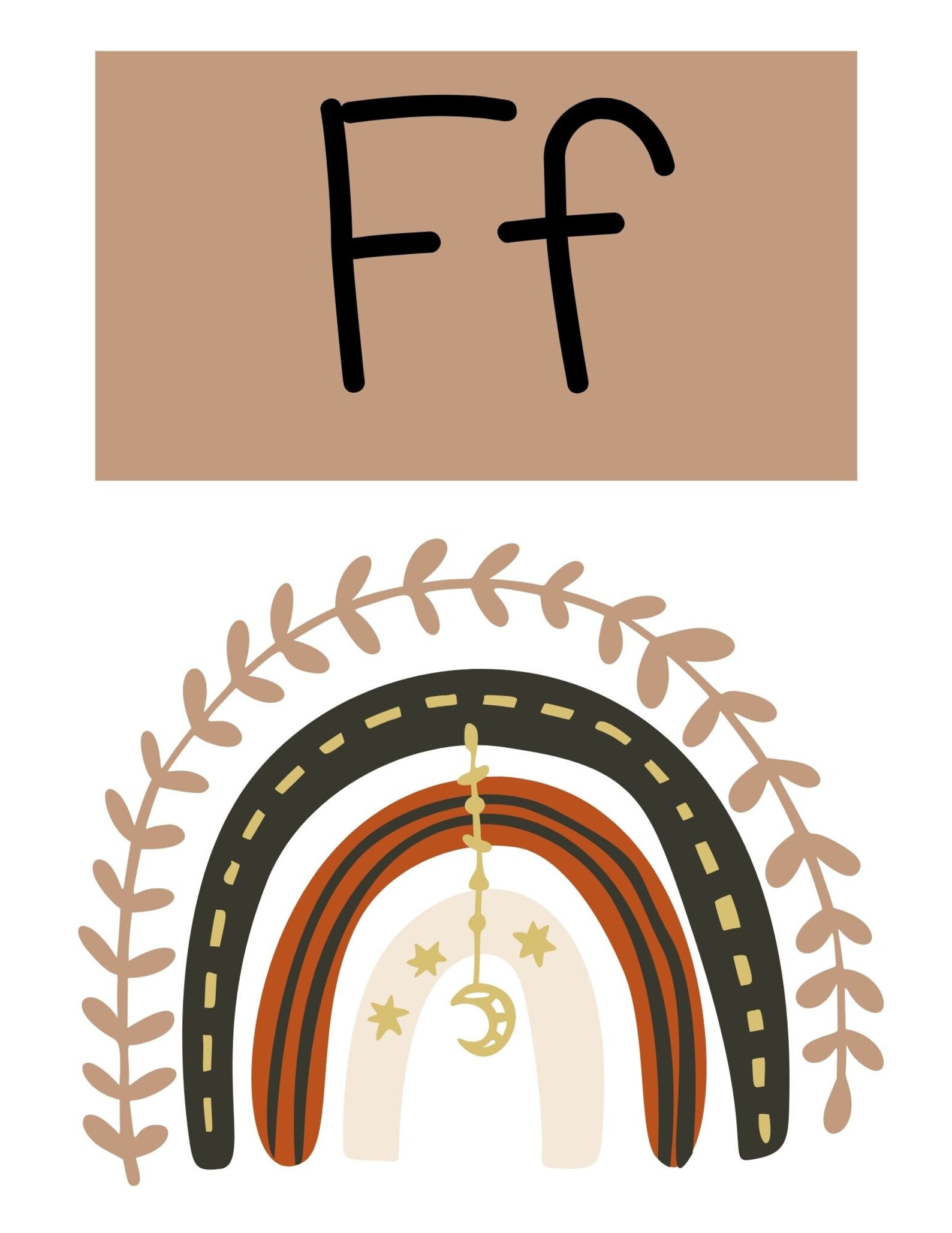 BOHO RAINBOW Alphabet Posters | Neutral Rainbow Classroom Decor ...