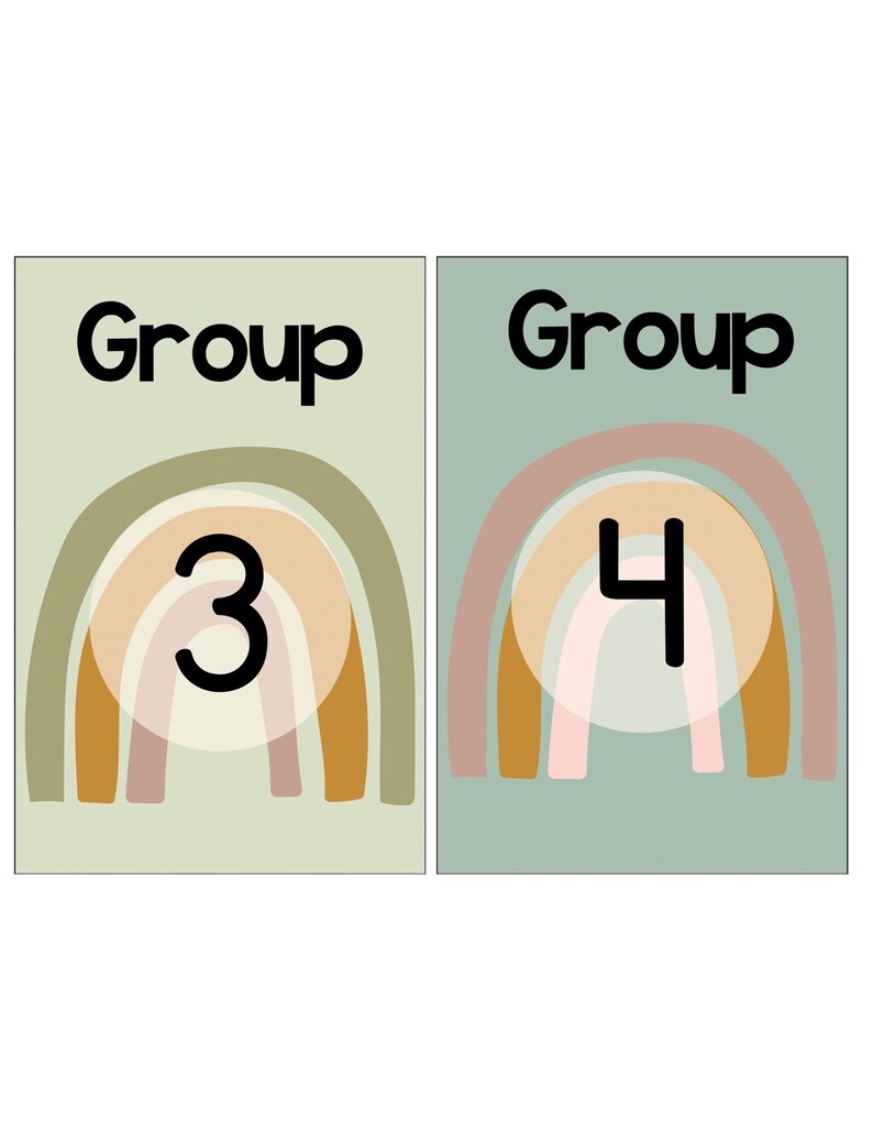 Boho Rainbow 4x6 Table & Group Labels Editable Boho - Etsy