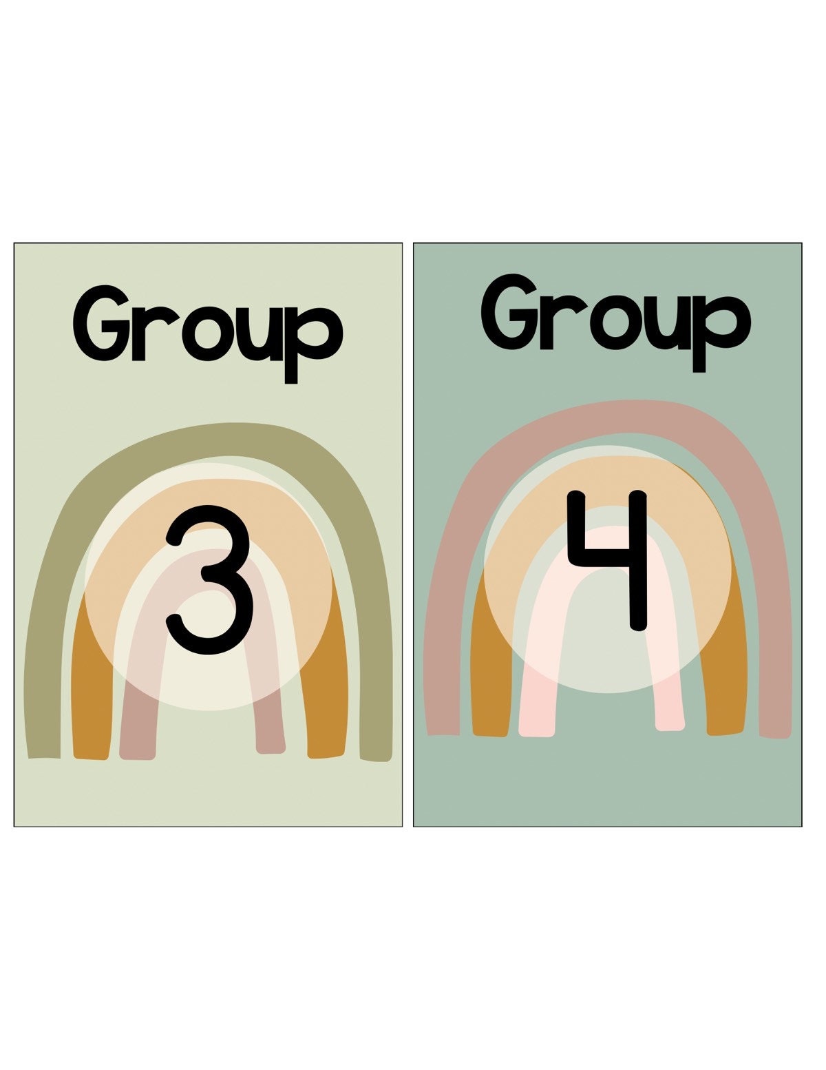 Boho Rainbow 4x6 Table & Group Labels Editable Boho - Etsy