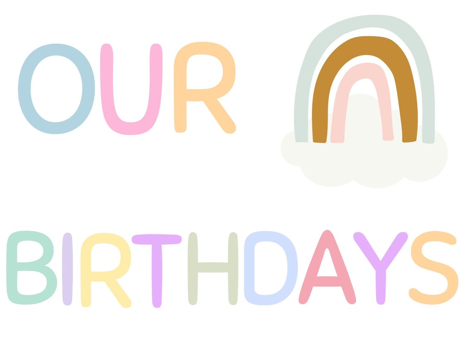 Class Birthdays Printable Posters Boho Rainbow Birthday - Etsy