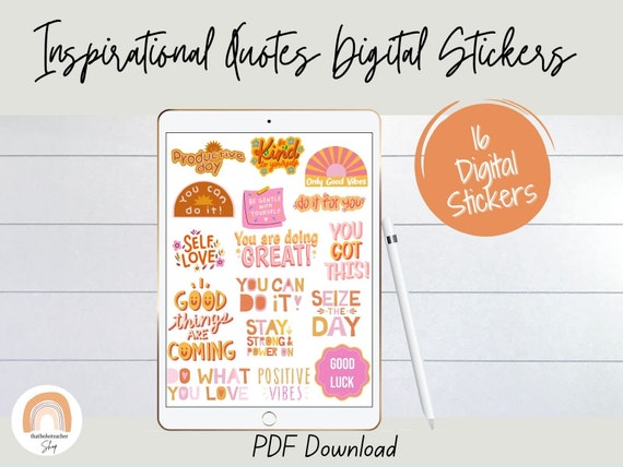 Digital Planer Inspirational Quotes Stickers INCLUDES 16 - Etsy