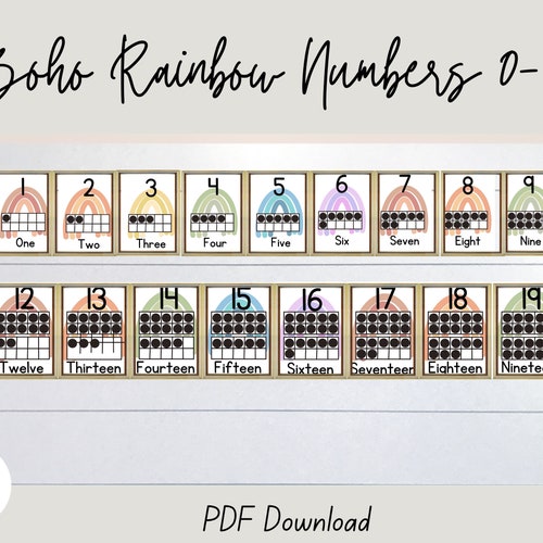 Boho Rainbow Alphabet Posters Neutral Rainbow Classroom - Etsy
