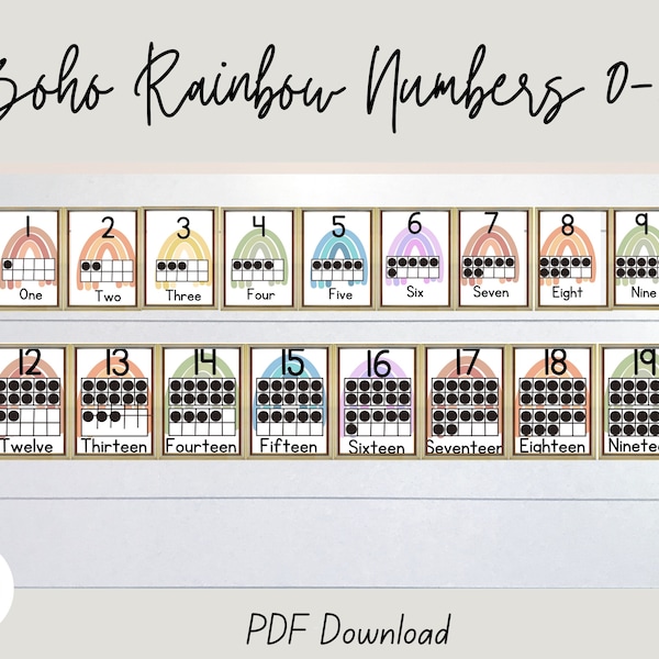 Rainbow Numbers - Etsy UK